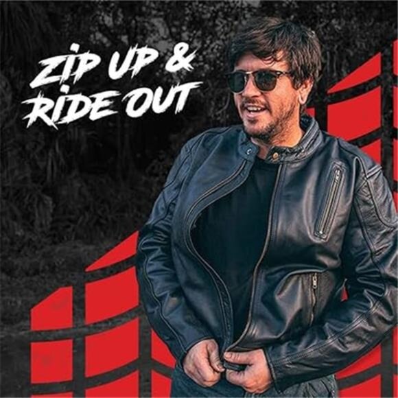 Jackets & Coats | Leather Motorcycle Jacket With Armor For Men Cafe ...